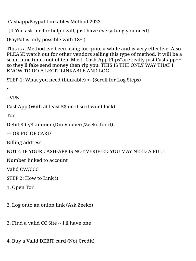 Cashapp Paypal Linkable Method 2025 | PDF | Banking Technology | Payments