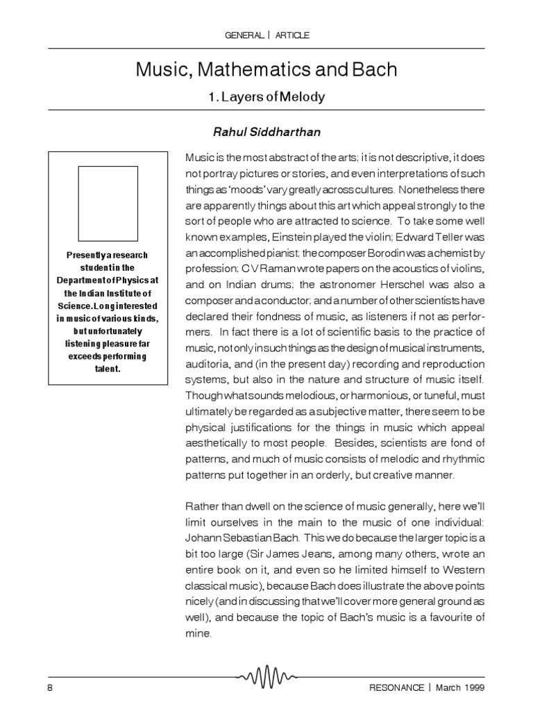 Music, Mathematics and Bach | PDF | Harmony | Scale (Music)