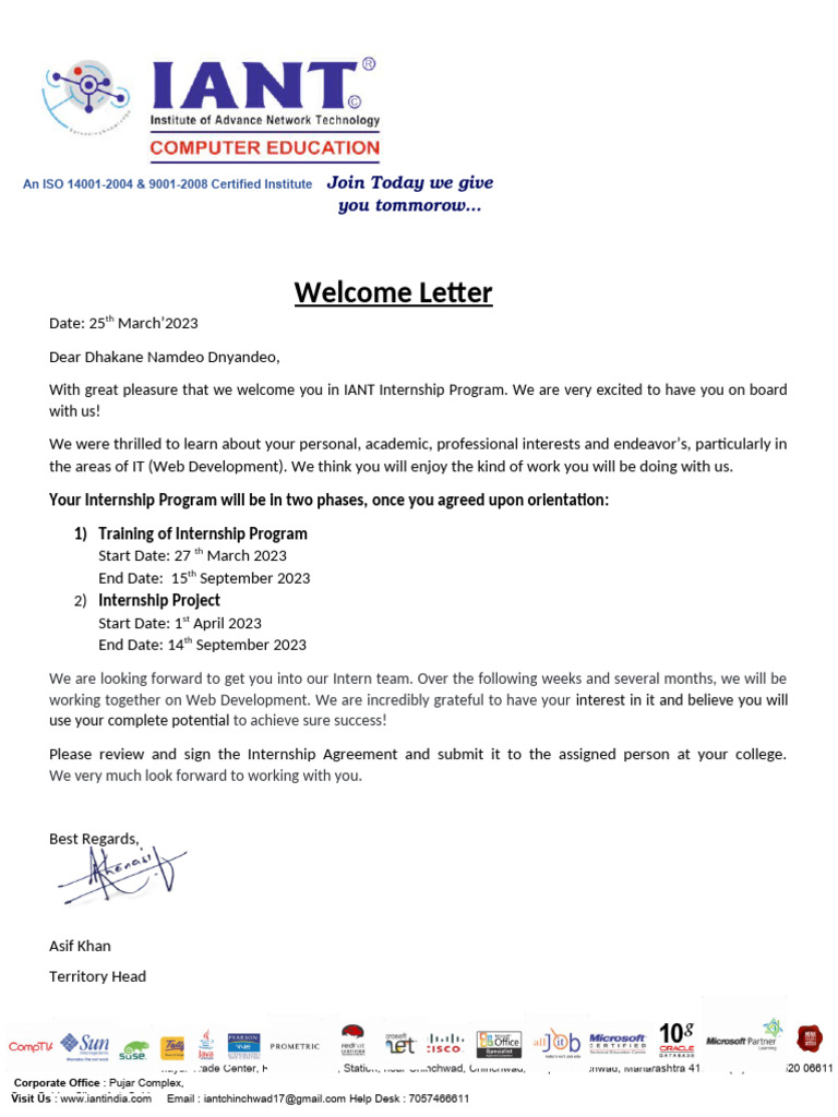 Welcome to IANT Internship Program | PDF