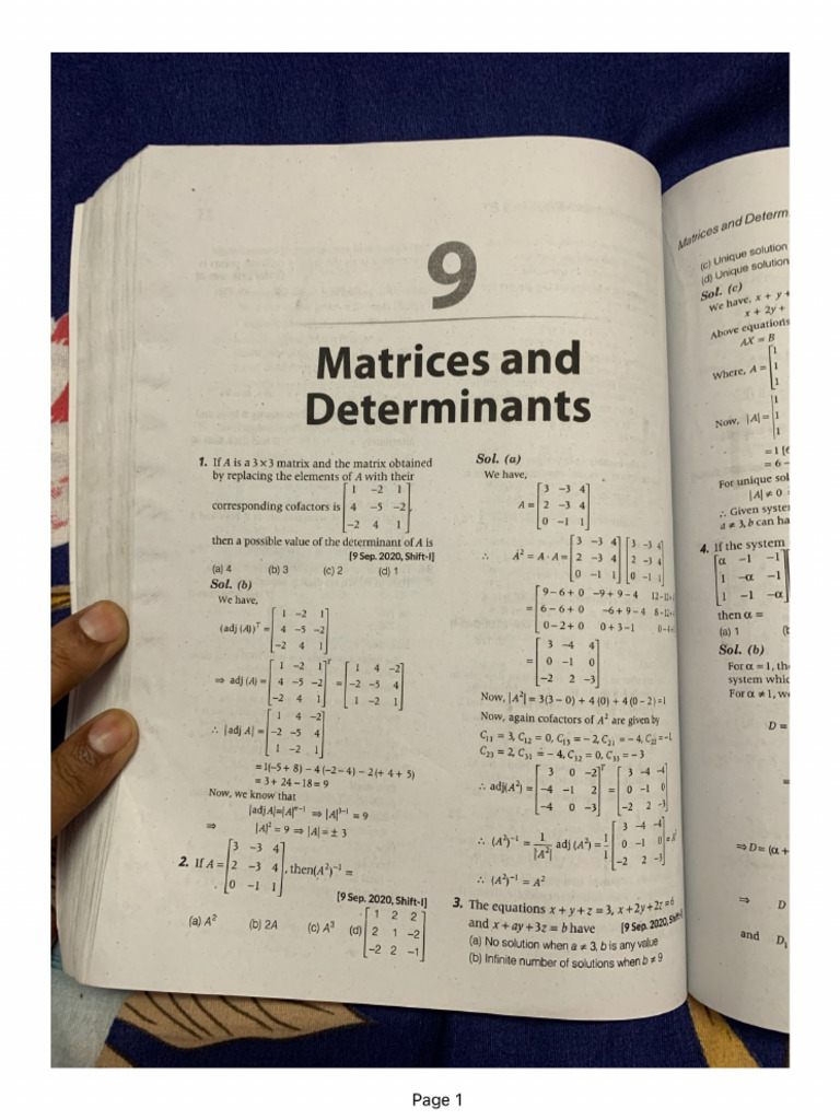Matrices and Determinants | PDF