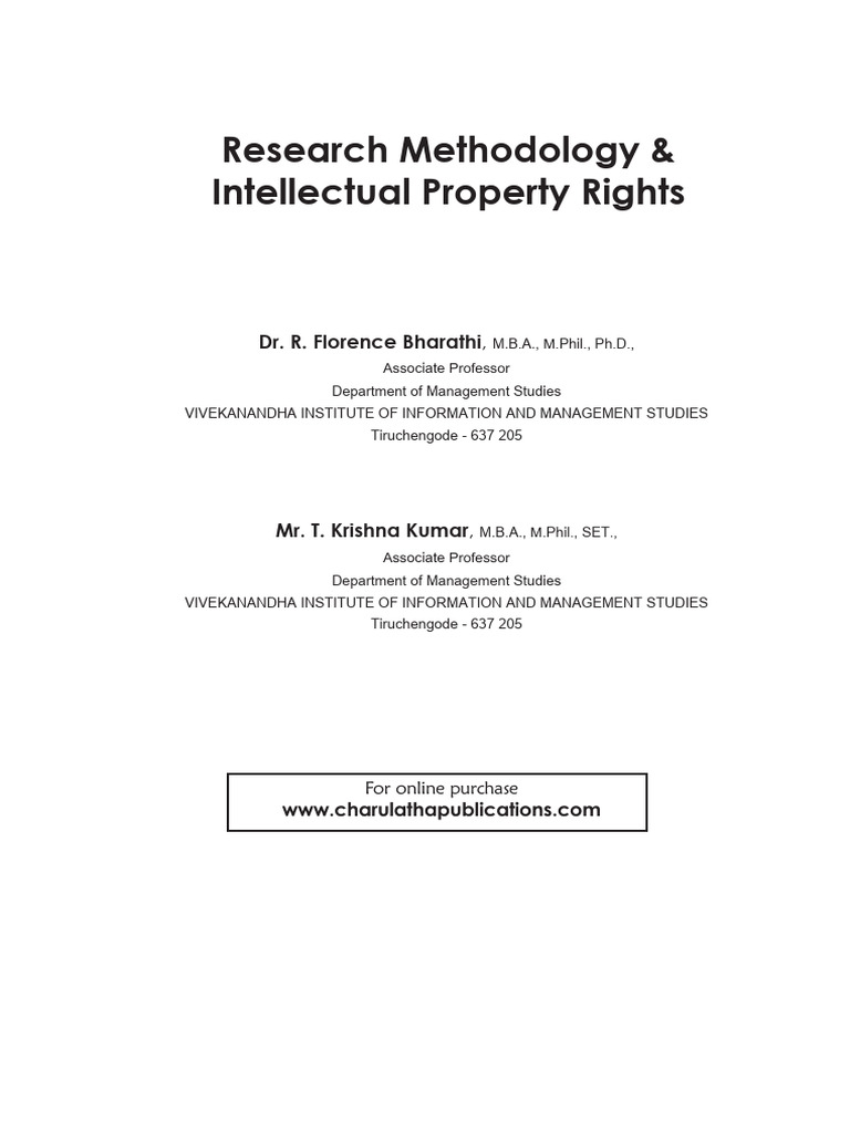 RM&IPR - BOOK | PDF | Hypothesis | Logic
