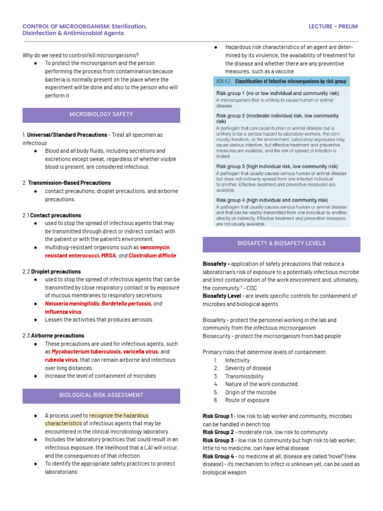 BACTE Lec - Control of Microorganism | PDF | Disinfectant ...