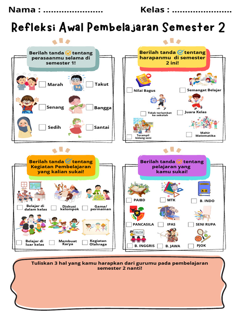 Refleksi Pembelajaran Semester 2 Siswa | PDF