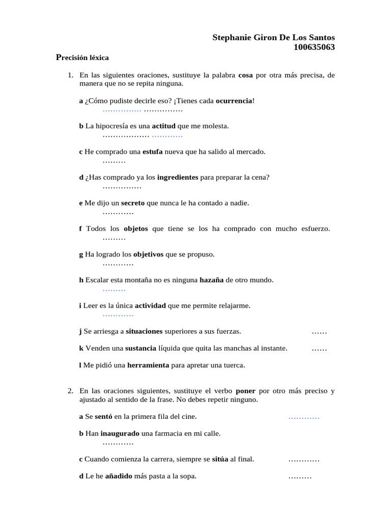 Tarea de Ortografía | PDF