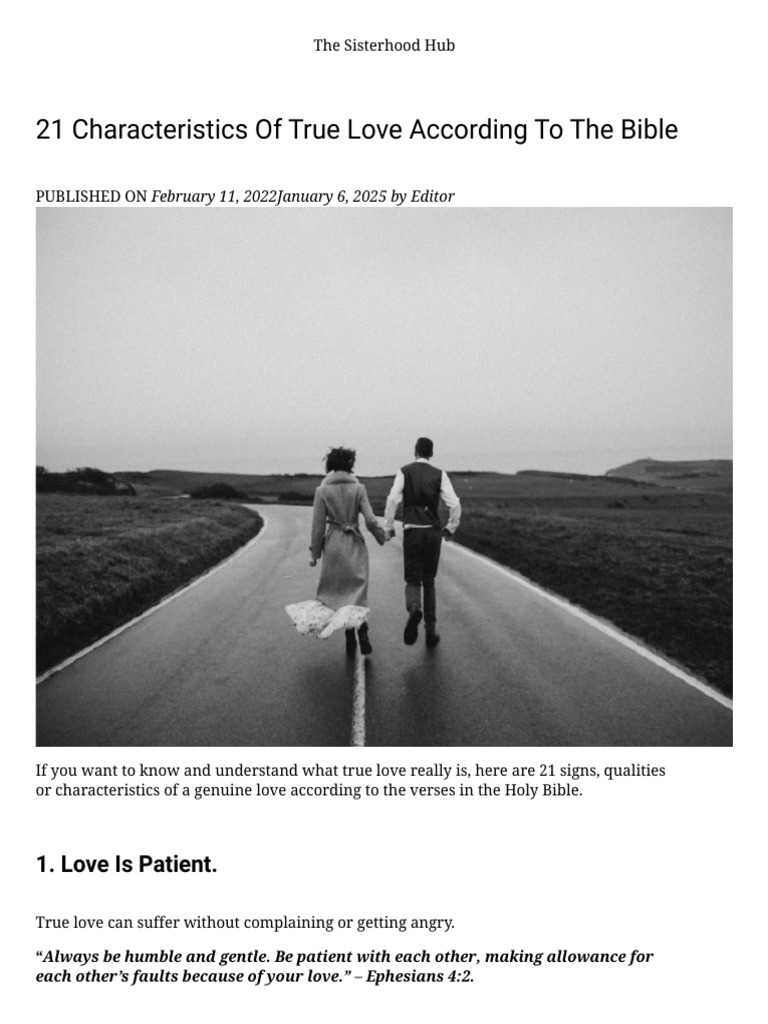 Biblical Characteristics of True Love | PDF | Love | Forgiveness