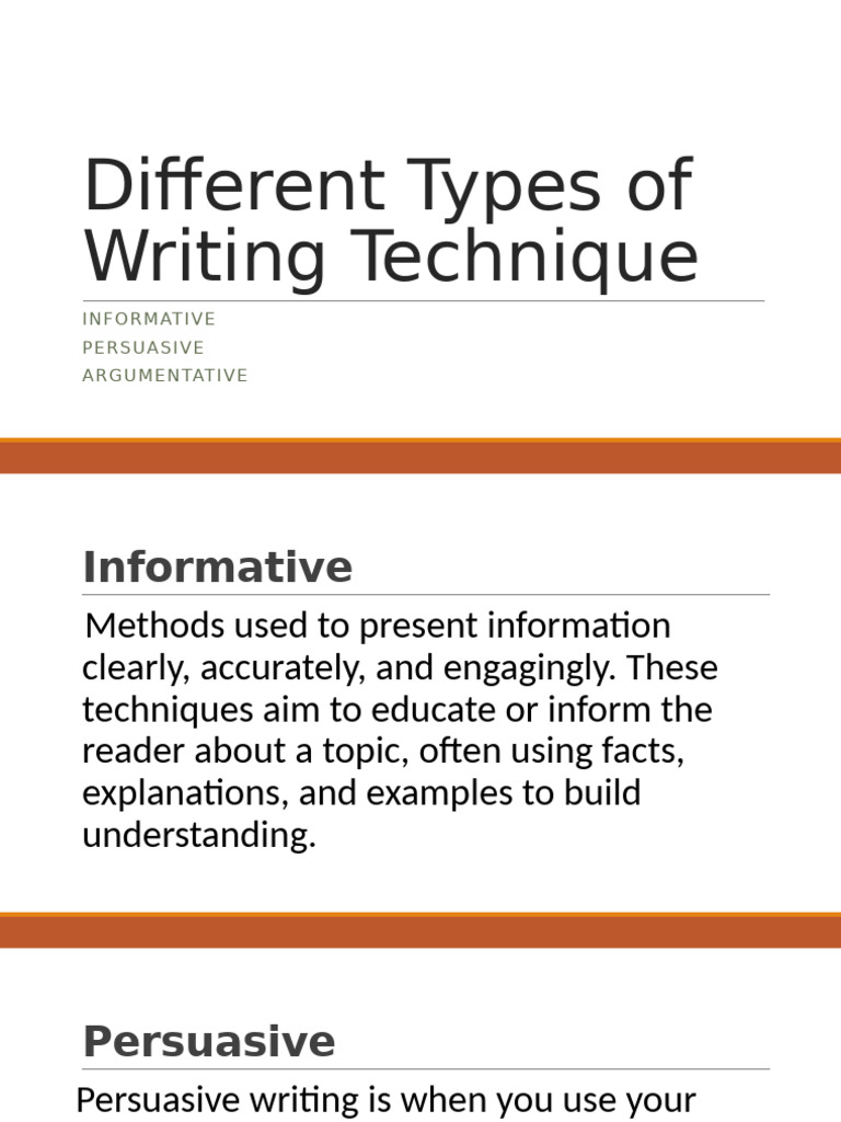Different Types of Writing Technique | PDF