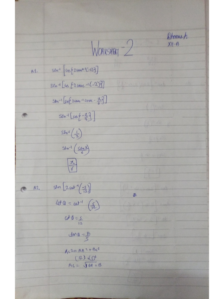 Maths Worksheet-2 Dhanus | PDF
