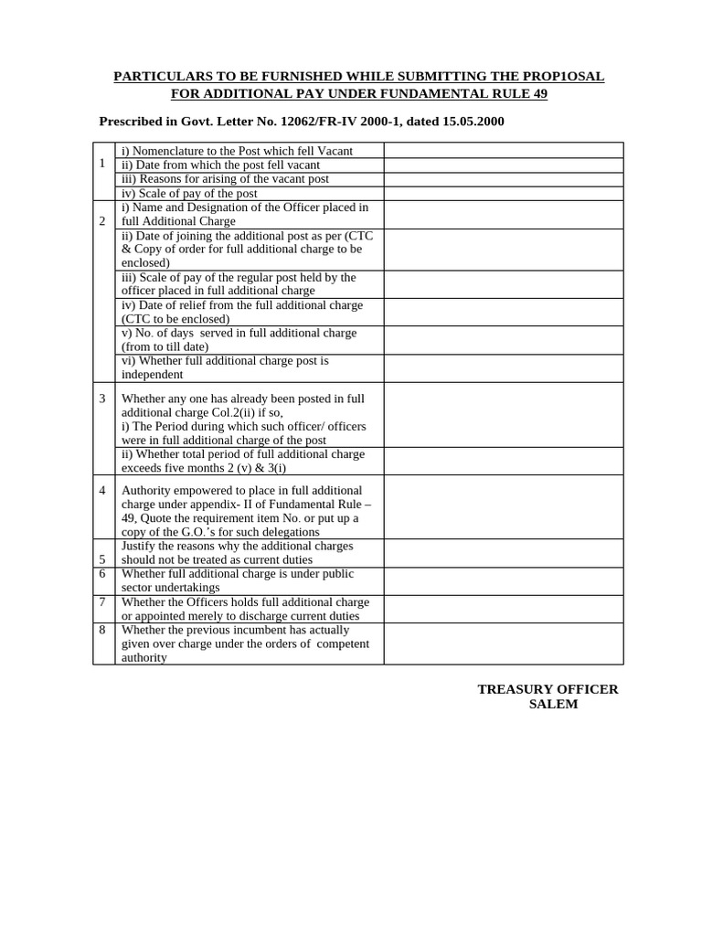 Additional Charge Allowance Proposal Guidelines | PDF