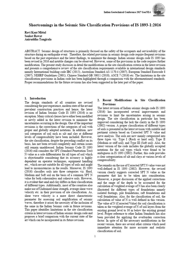 Site-Classify-1893-part1-2016-Mittal-Rawat-IGC-2017-Th12_702 | PDF | Soil Mechanics ...