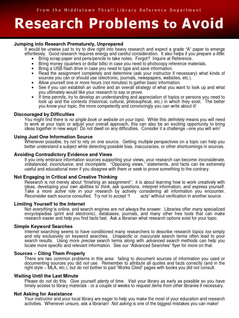 Research Problems | PDF | Libraries | Cognition Research Problems | PDF | Libraries | Cognition