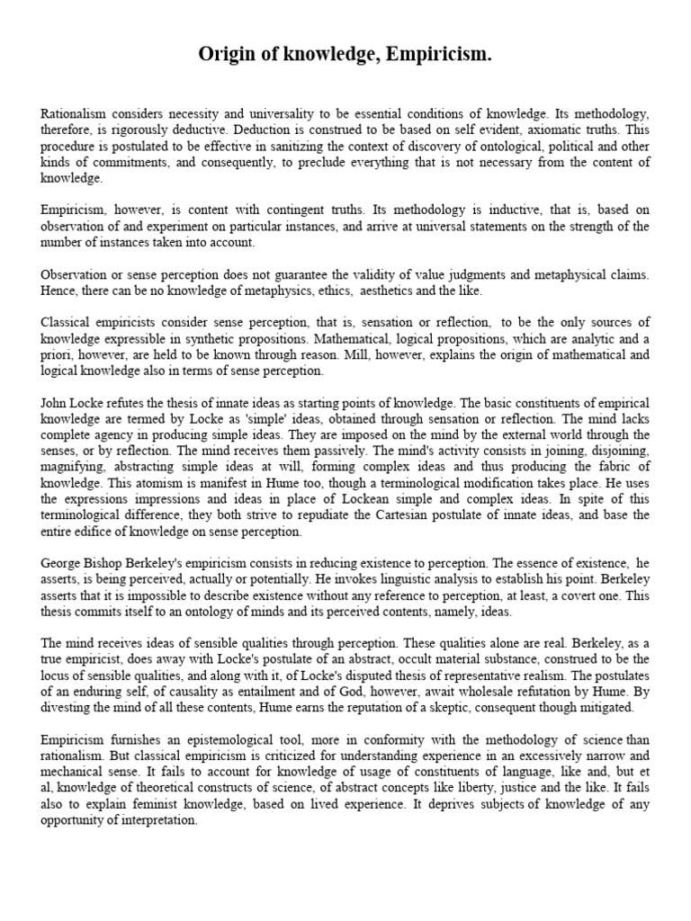 Origin of Knowledge Semester 2 PhiG CC 2 Study Material Philosophy ...