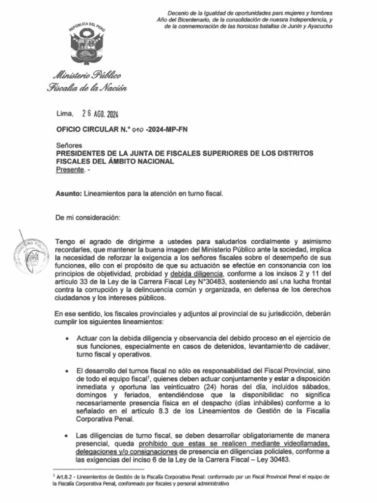 Oficio Circular N 010-2024-MP-FN - 240826 - 171136 | PDF