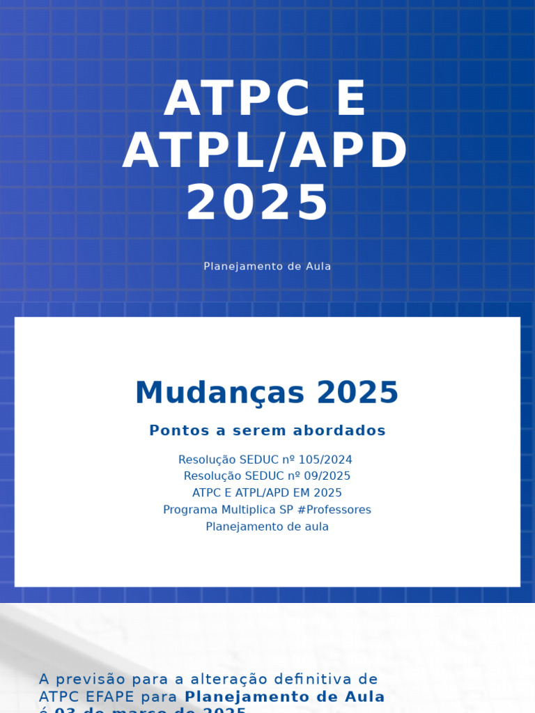 ATPC e ATPLAPD 2025 | PDF | Pedagogia | Modificação comportamental