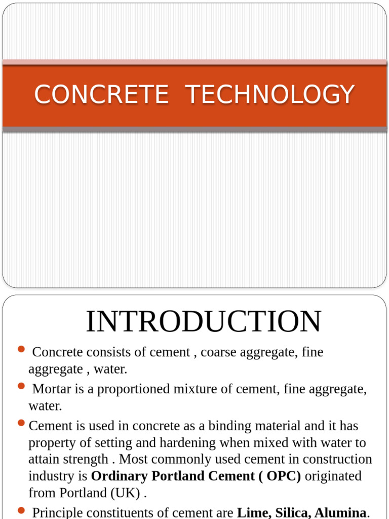 Concrete Technology | PDF | Concrete | Cement
