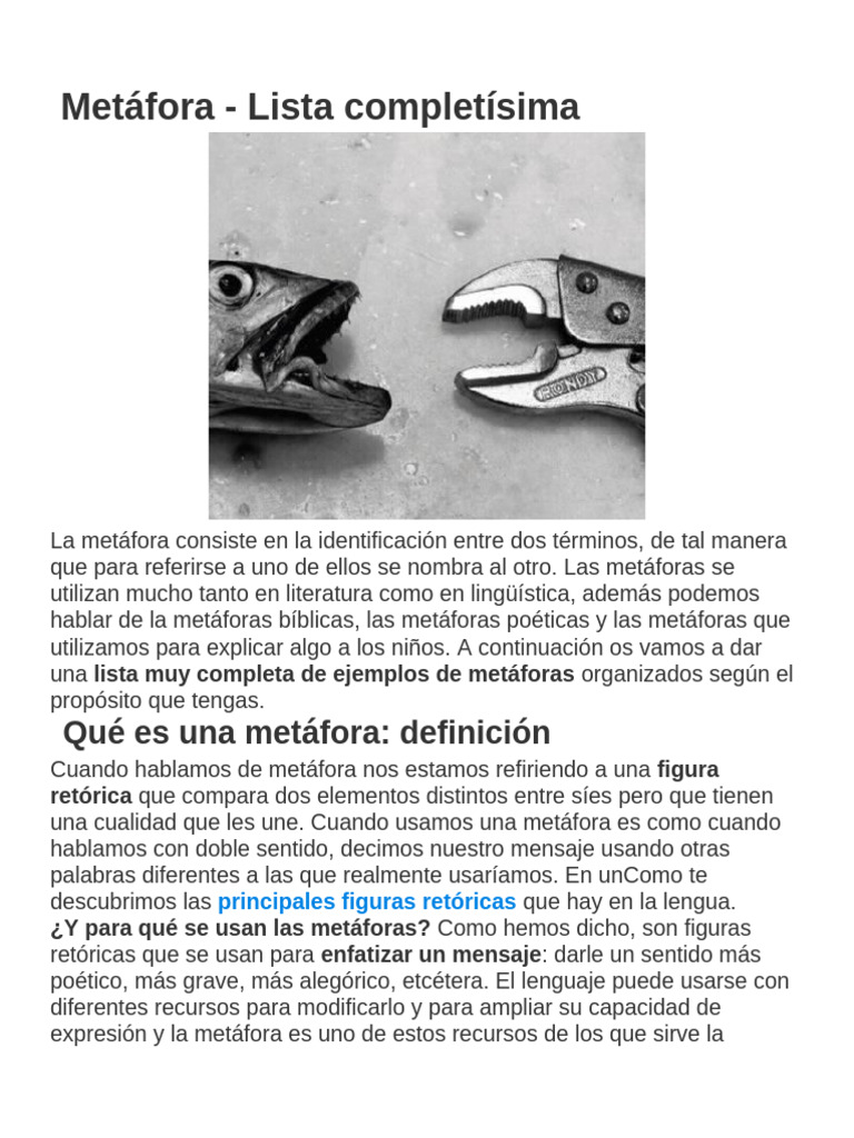 Metáfora | PDF | Metáfora