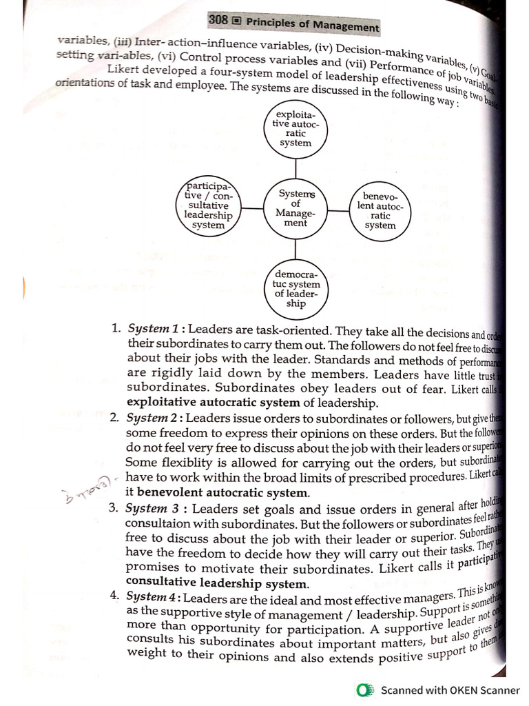 Rensis Likert's Model of Leadership | PDF