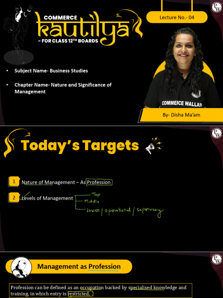 Lecture No.-04: Subject Name - Business Studies | PDF | Profession ...