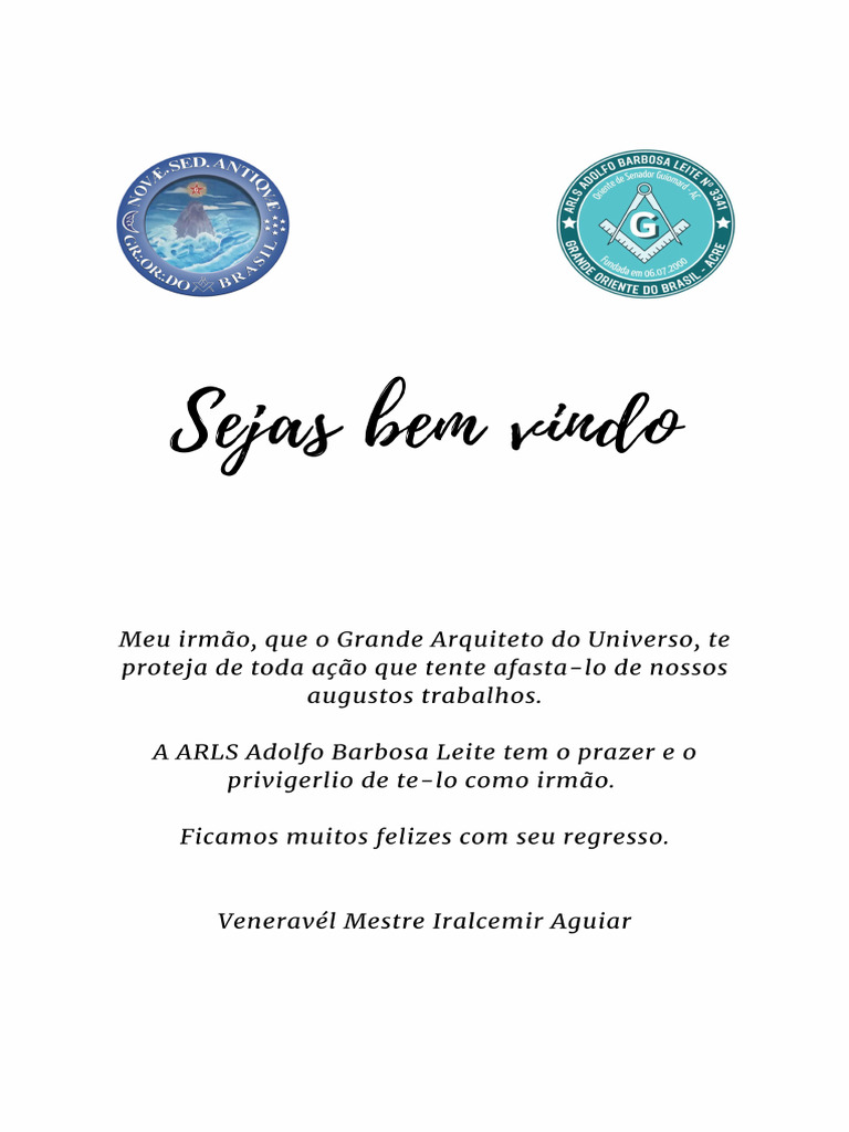 Sejas Bem Vindo | PDF