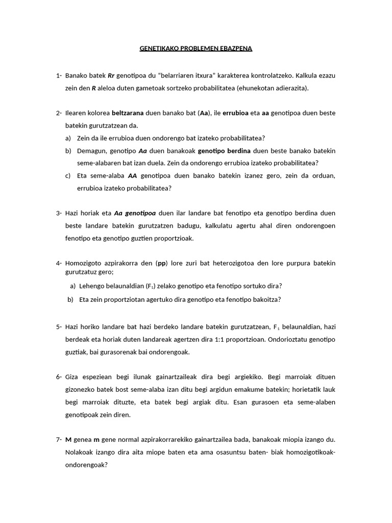 Genetikako Problemen Ebazpena | PDF