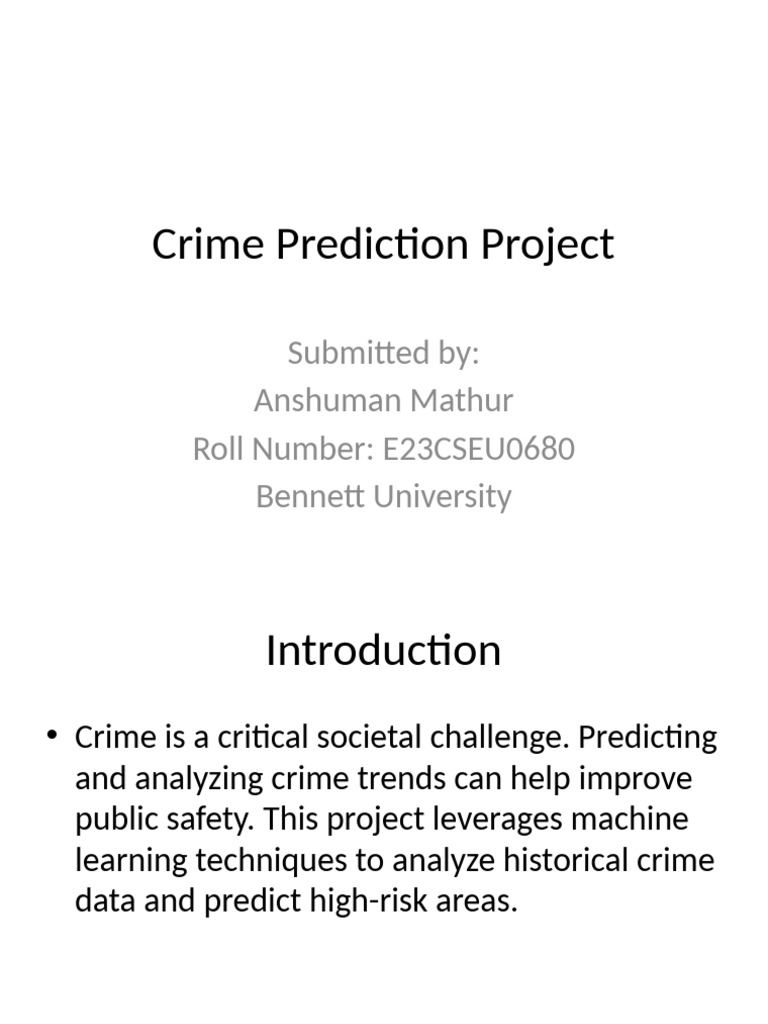 Crime Prediction Using Machine Learning | PDF | Time Series ...