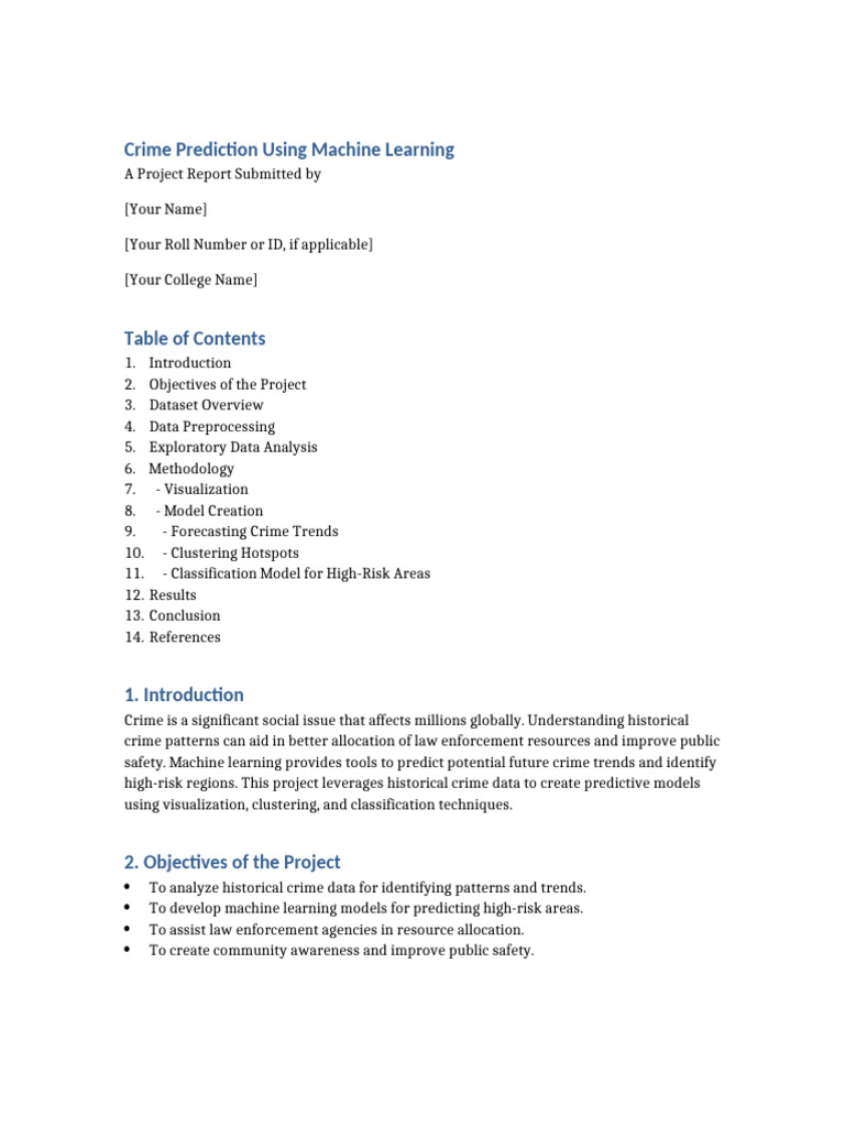 Machine Learning for Crime Prediction | PDF | Cluster Analysis ...