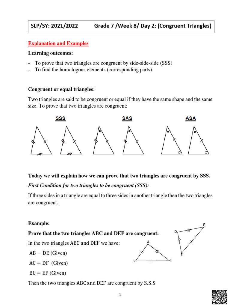 SY21-22-SLP_Gr7-W8-D3-Math-explanation | PDF | Triangle | Rectangle