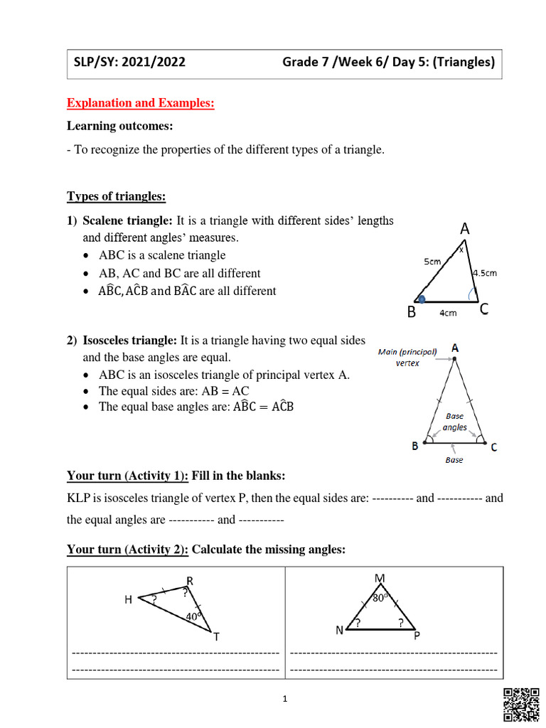 Types of Triangles Explained | PDF