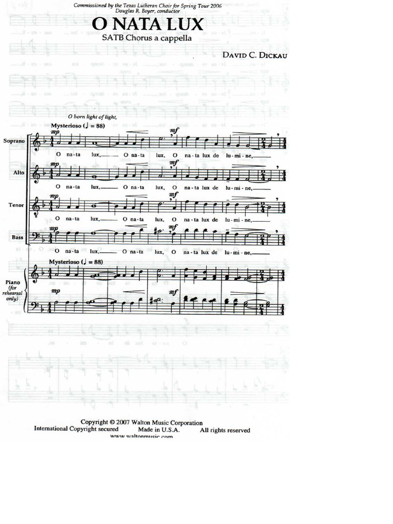 O Nata Lux. D. Dickau | PDF