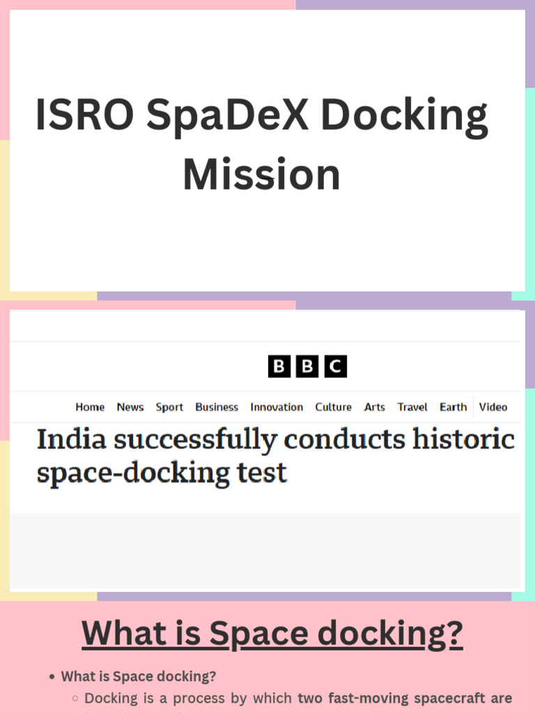 ISRO SpaDeX Docking Mission | PDF