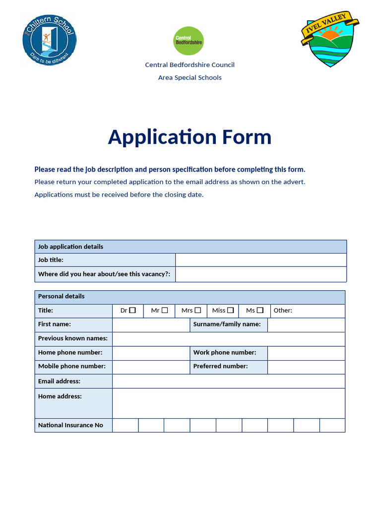 School Application Form | PDF