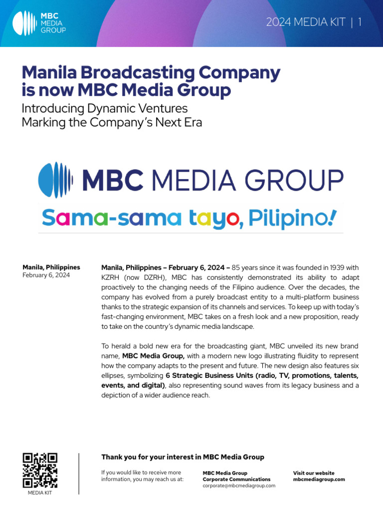 MBC Media Group Sales Kit | PDF | Mass Media | Broadcasting