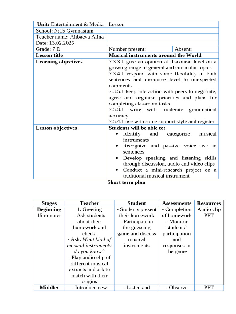 lesson plan 13.02 | PDF | Teaching | Human Communication