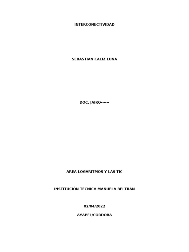 INTERCONECTIVIDAD | PDF | Interactividad | Comunicación