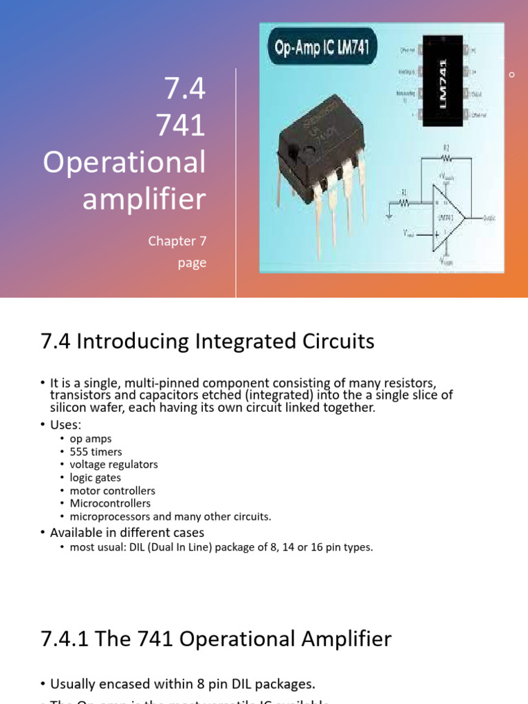 741 Op-Amp: Features and Applications | PDF | Operational Amplifier | Amplifier