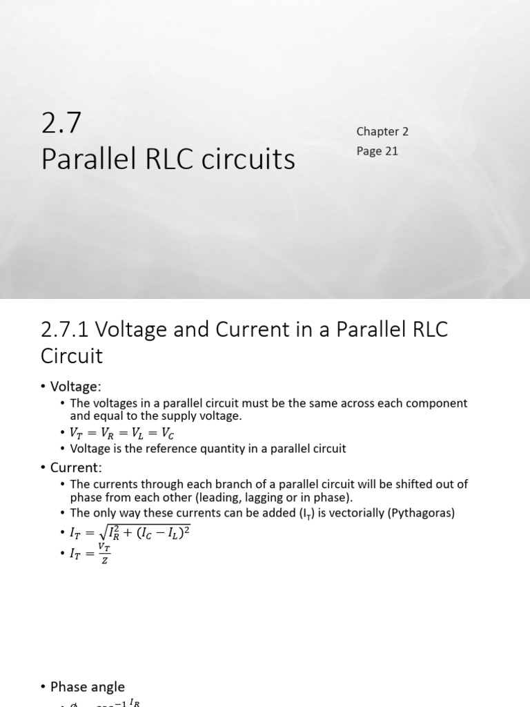 Gr12 - Topic 2.7. Parallel RLC Circuits | PDF