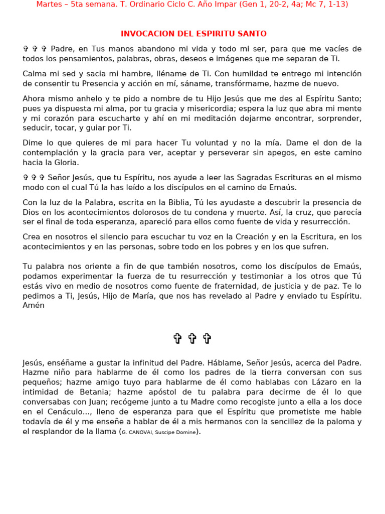 30 Ma 5STO Mc 7, 1-13 Que te HONRE con CORAZON mas que LABIOS Gen 1, 20-2, 4a | PDF | María ...