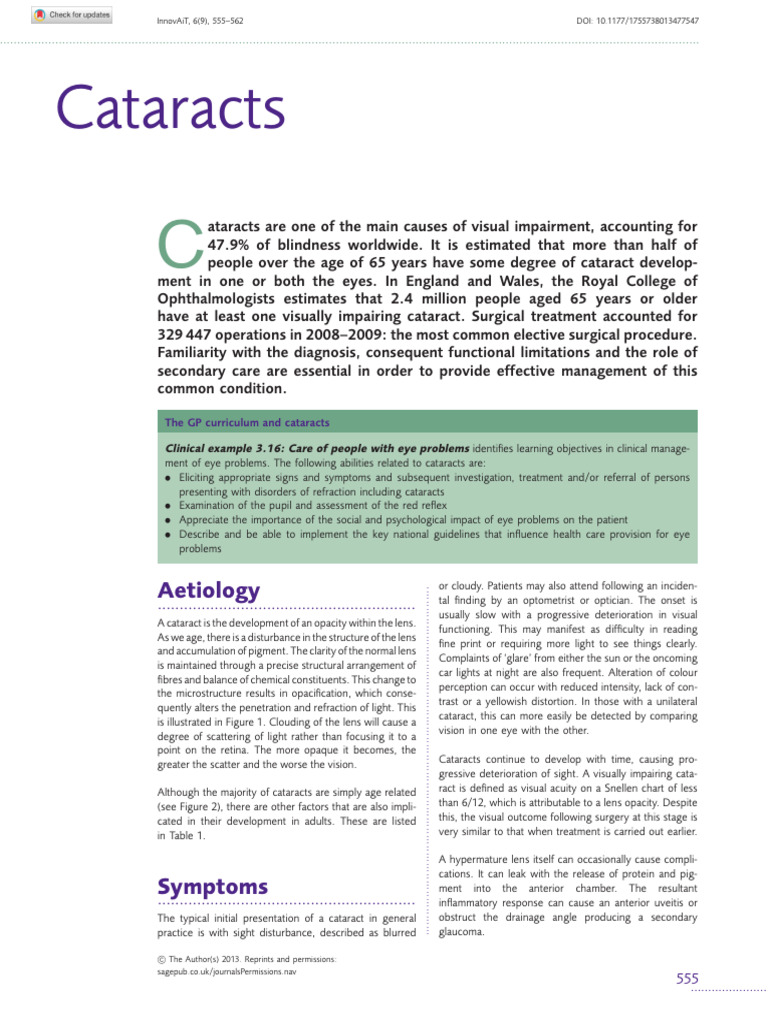 Nash 2013 Cataracts | PDF | Cataract | Ophthalmology