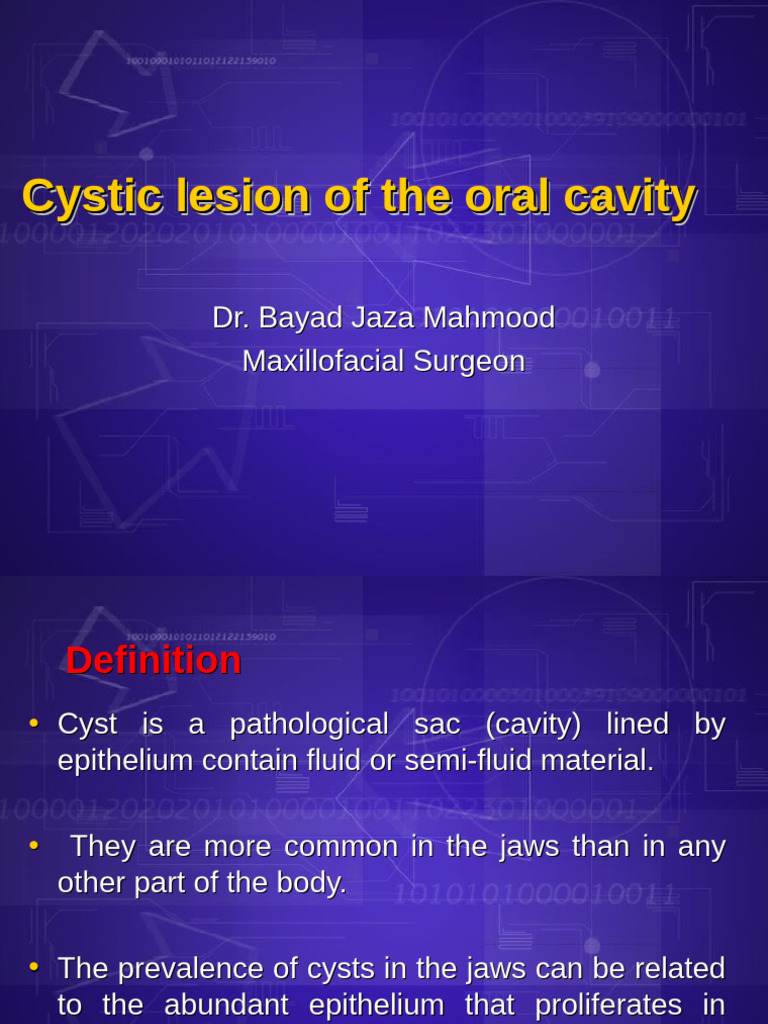 Cystic Lesion of The Oral Cavity | PDF | Medical Specialties