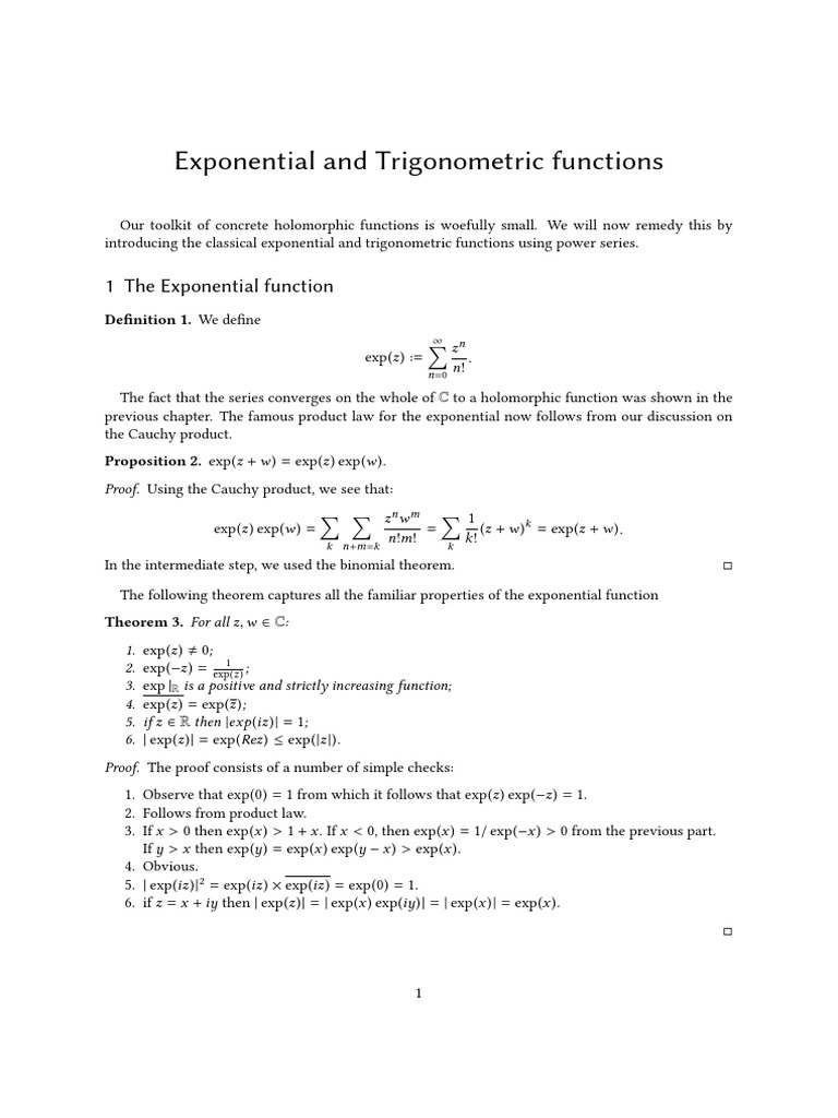 Exponential | PDF | Exponential Function | Trigonometric Functions