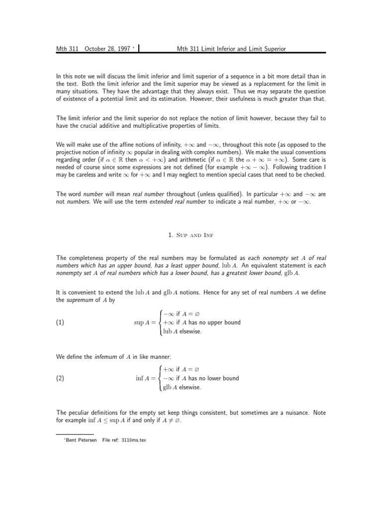Lim inf Lim Sup | Physics & Mathematics | Mathematics