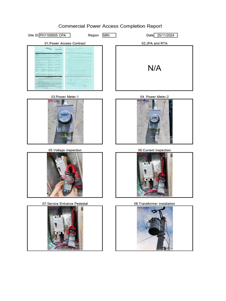 PH1100005 - MIN - Commercial Power Completion Report | PDF