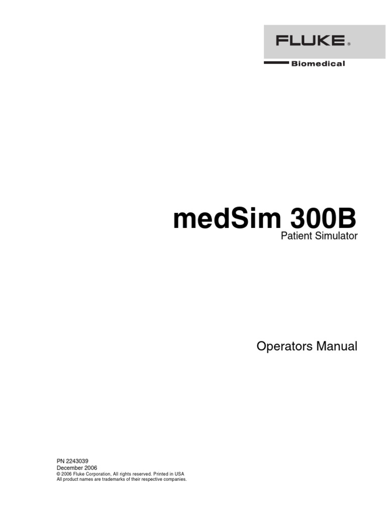 Fluke Medsim 300B | PDF | Heart Valve | Heart