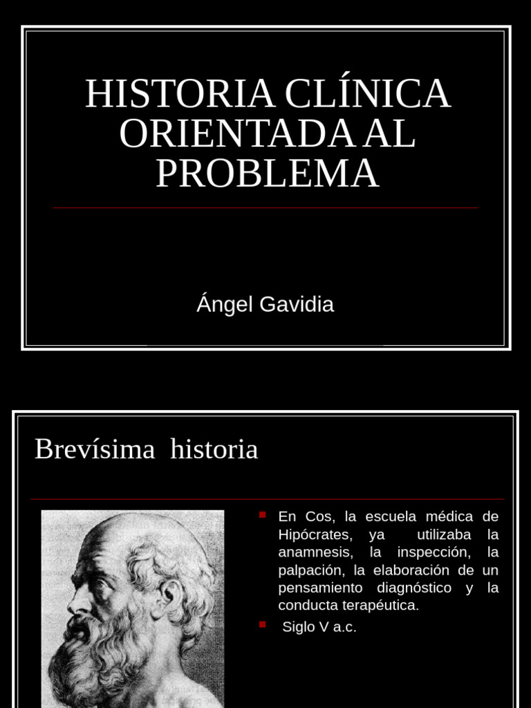 Historia Clínica Orientada al Problema | PDF | Historial médico ...