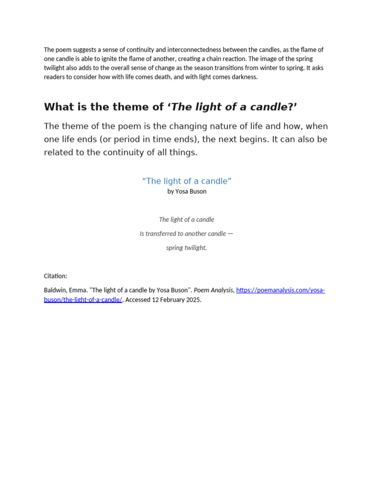 The Light of A Candle | PDF