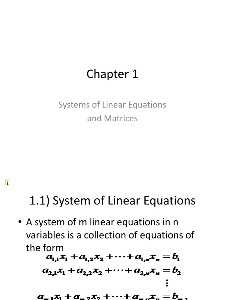 Linear Algebra(Ppt)Updated | Matrix (Mathematics) | System Of Linear ...