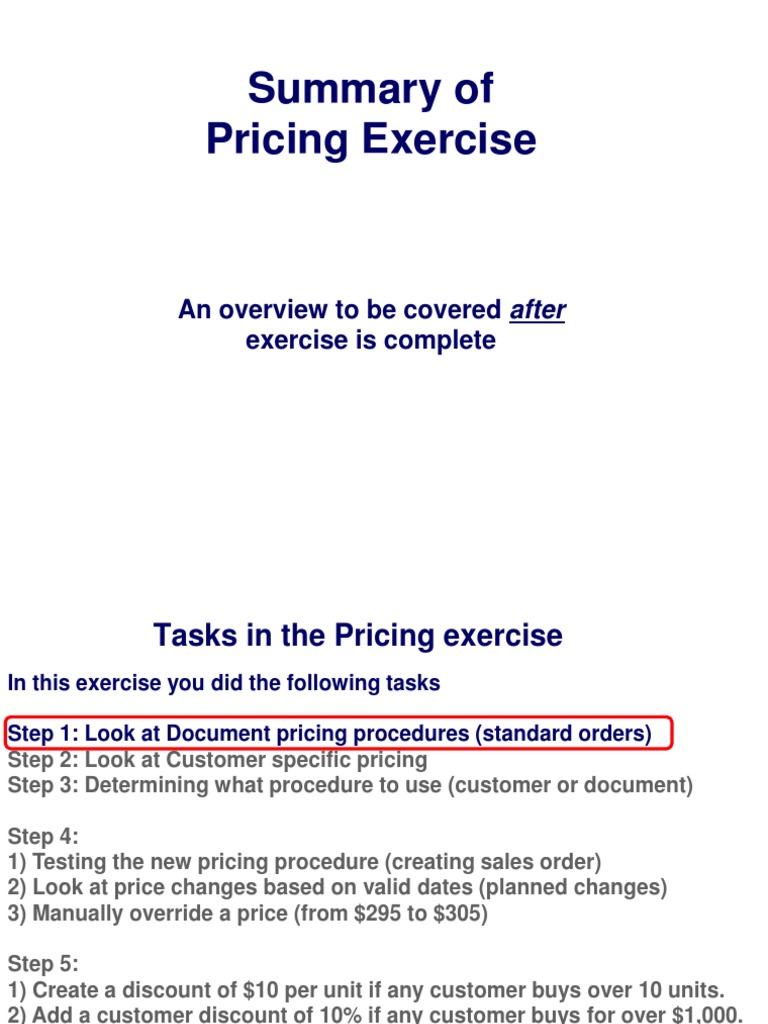 SAP SD - Pricing Procedure Configuration & Process | PDF | Pricing ...