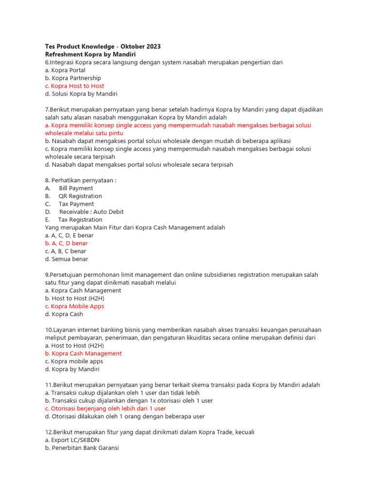 Soal Test PK DOT Oktober CS Dan BOM | PDF