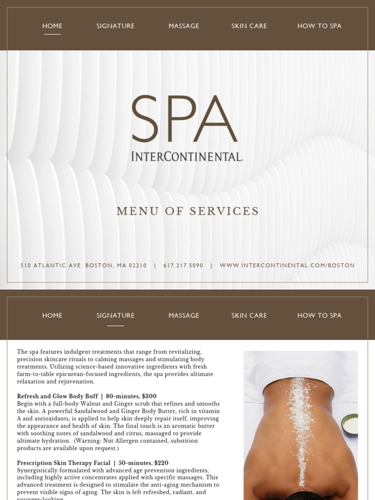 bosha-updated-spa-menu | PDF | Massage | Gratuity