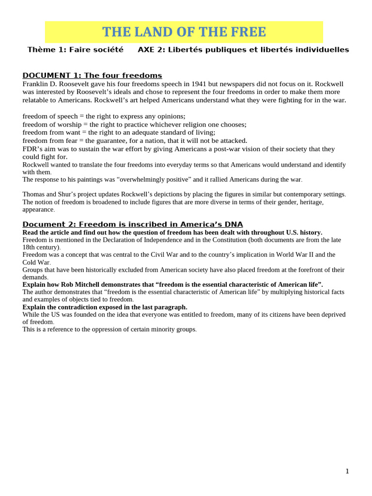 S1 EO Fundemental Freedoms Answers | PDF | Human Rights | Justice