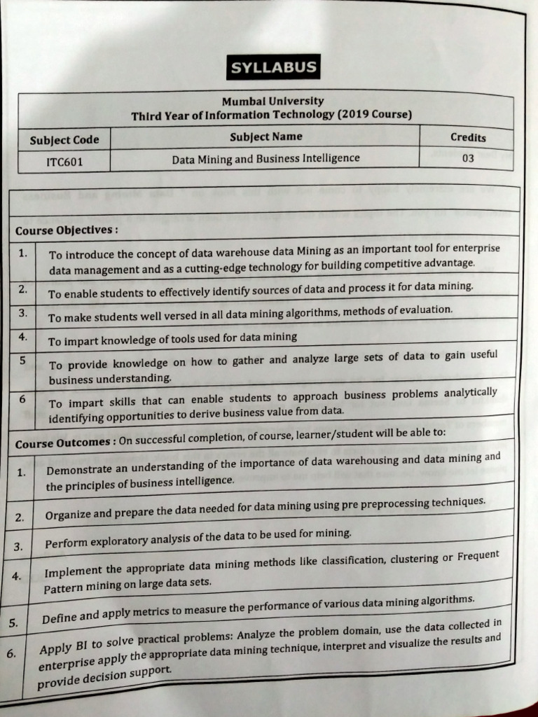 Data Mining & Business Intelligence | PDF